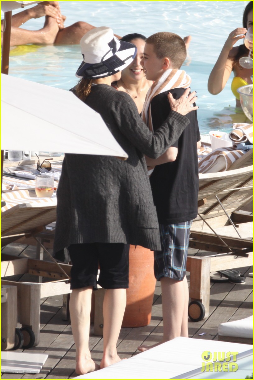 Madonna, her kids, & her boyfriend chilling at the pool - Rio de ...