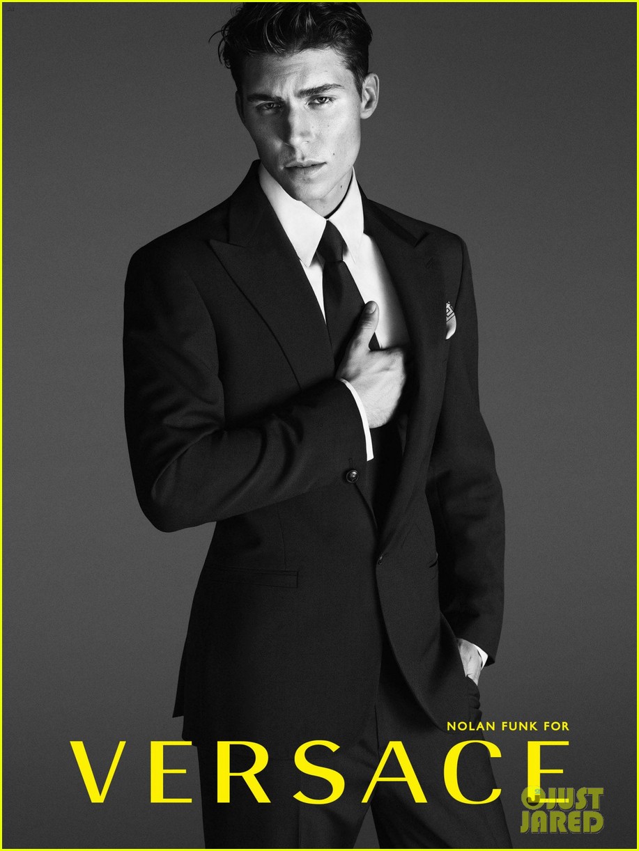 Nolan Gerard Funk Goes Shirtless for Versace's Spring 2014 Campaign ...