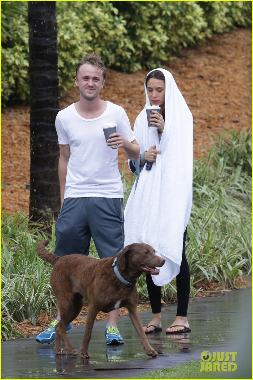 Tom Felton & Jade Olivia: Rainy Day Dog Walk: Photo 3021009 | Celebrity ...