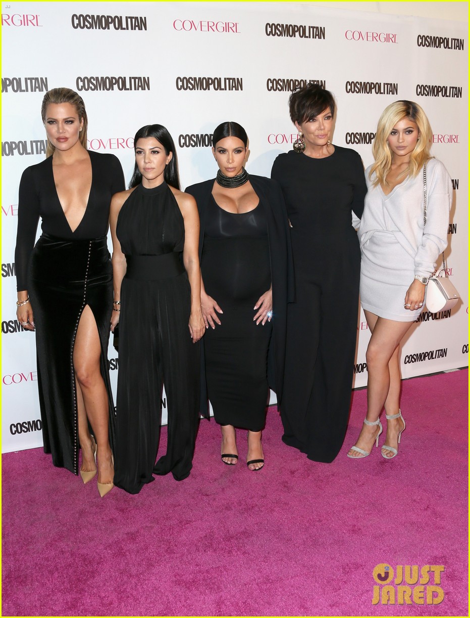 Kardashian Sisters Wear All Black to 'Cosmo' Birthday Party: Photo ...