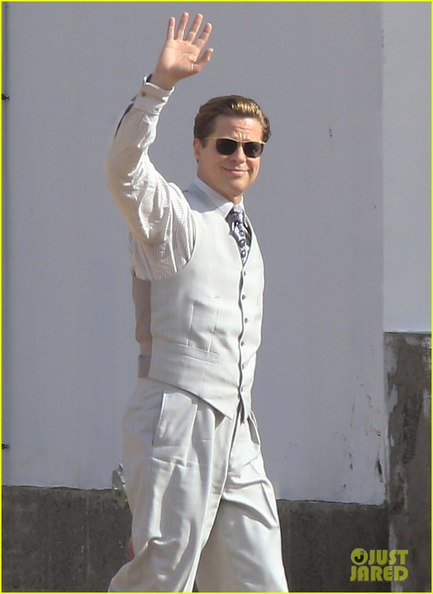 Brad Pitt Wears a White Suit for 'Allied' Filming in Spain: Photo ...