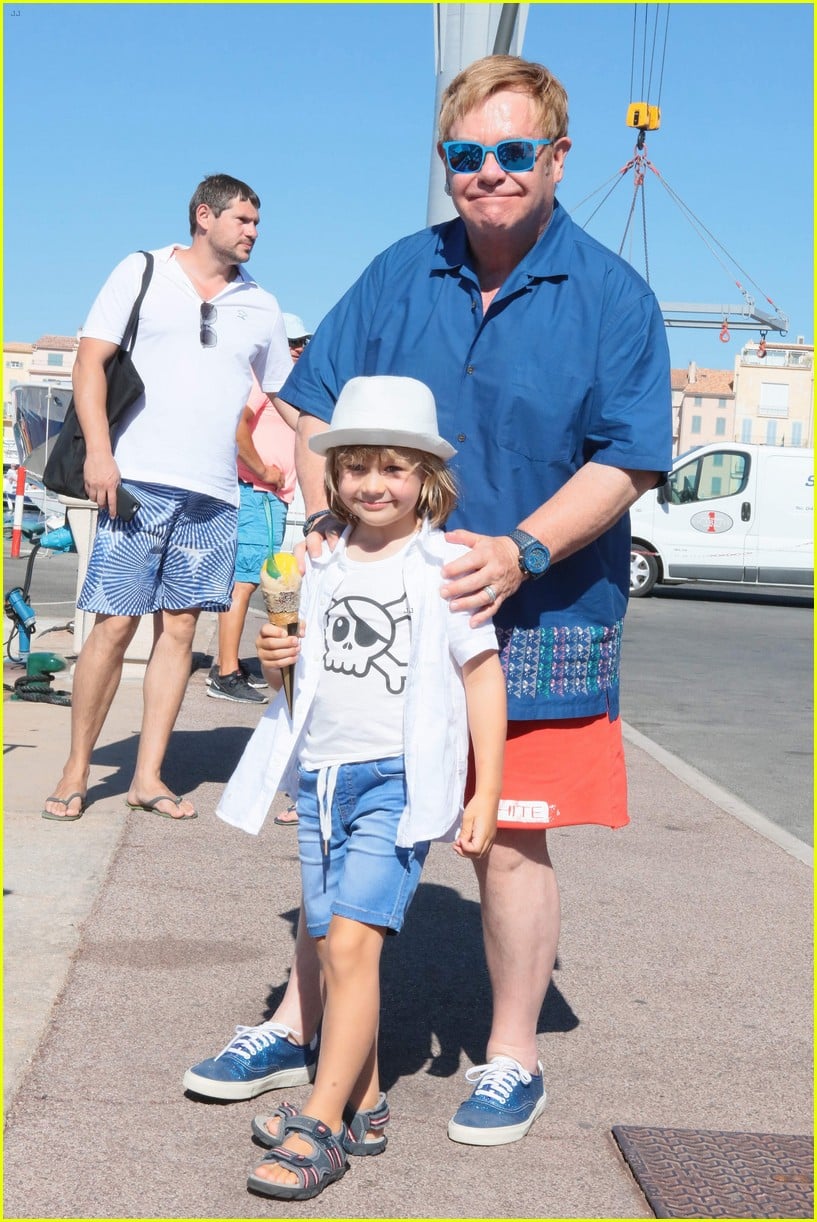 Elton John & David Furnish Vacation With Their Children in St. Tropez ...