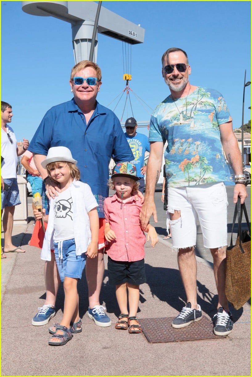 Elton John & David Furnish Vacation With Their Children in St. Tropez ...