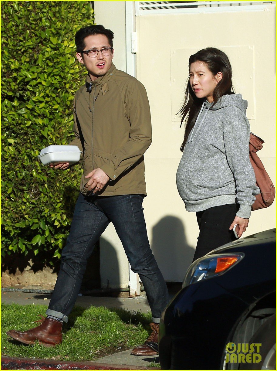 Walking Dead's Steven Yeun Steps Out with Pregnant Wife Joana!: Photo ...