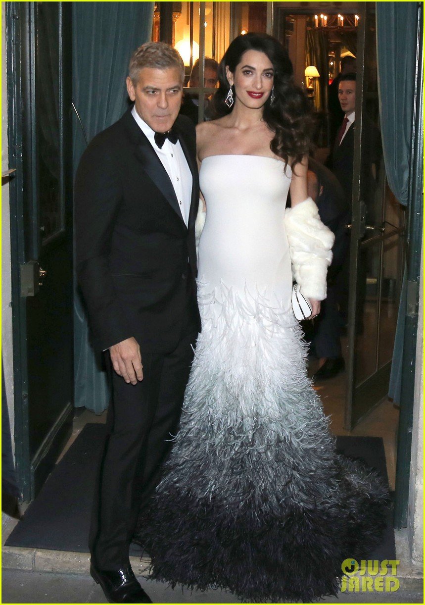 Pregnant Amal Clooney Debuts Baby Bump with Husband George at Cesar ...