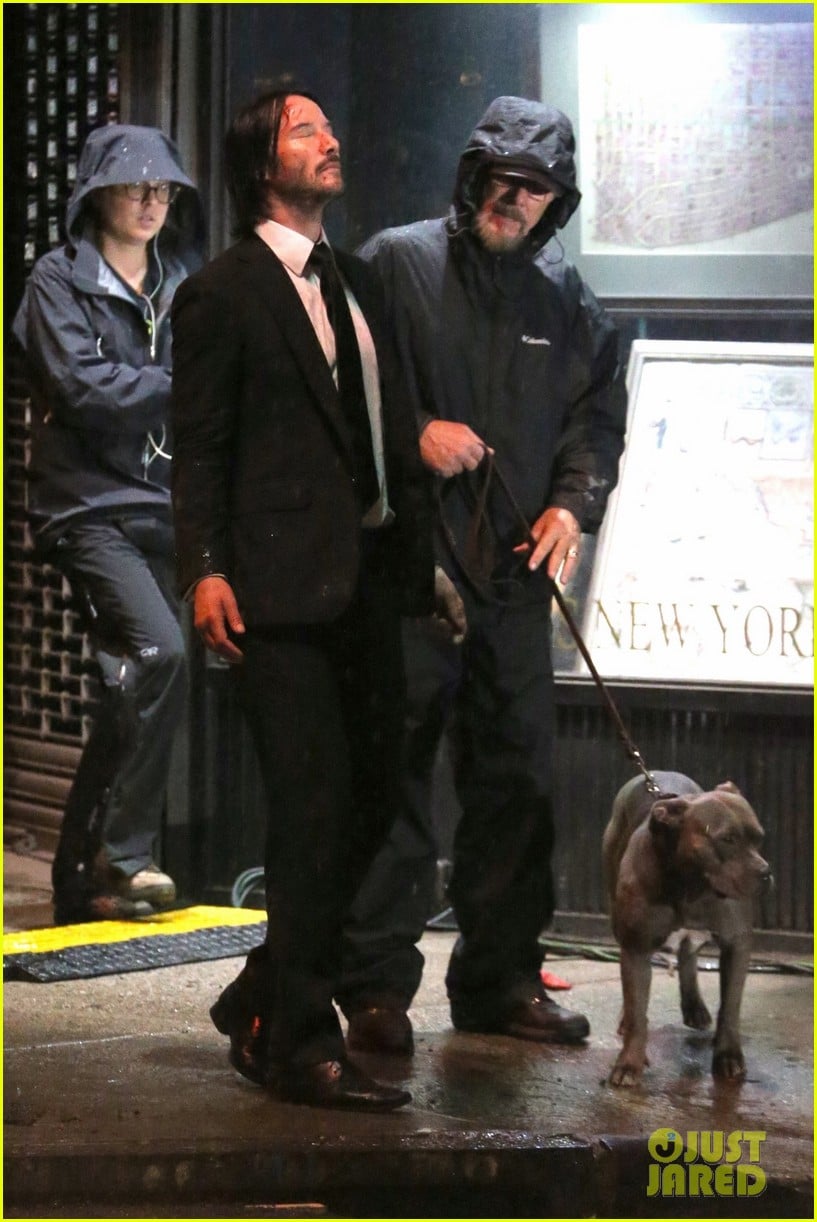 Keanu Reeves Gets Caught in the Rain Again for 'John Wick': Photo ...