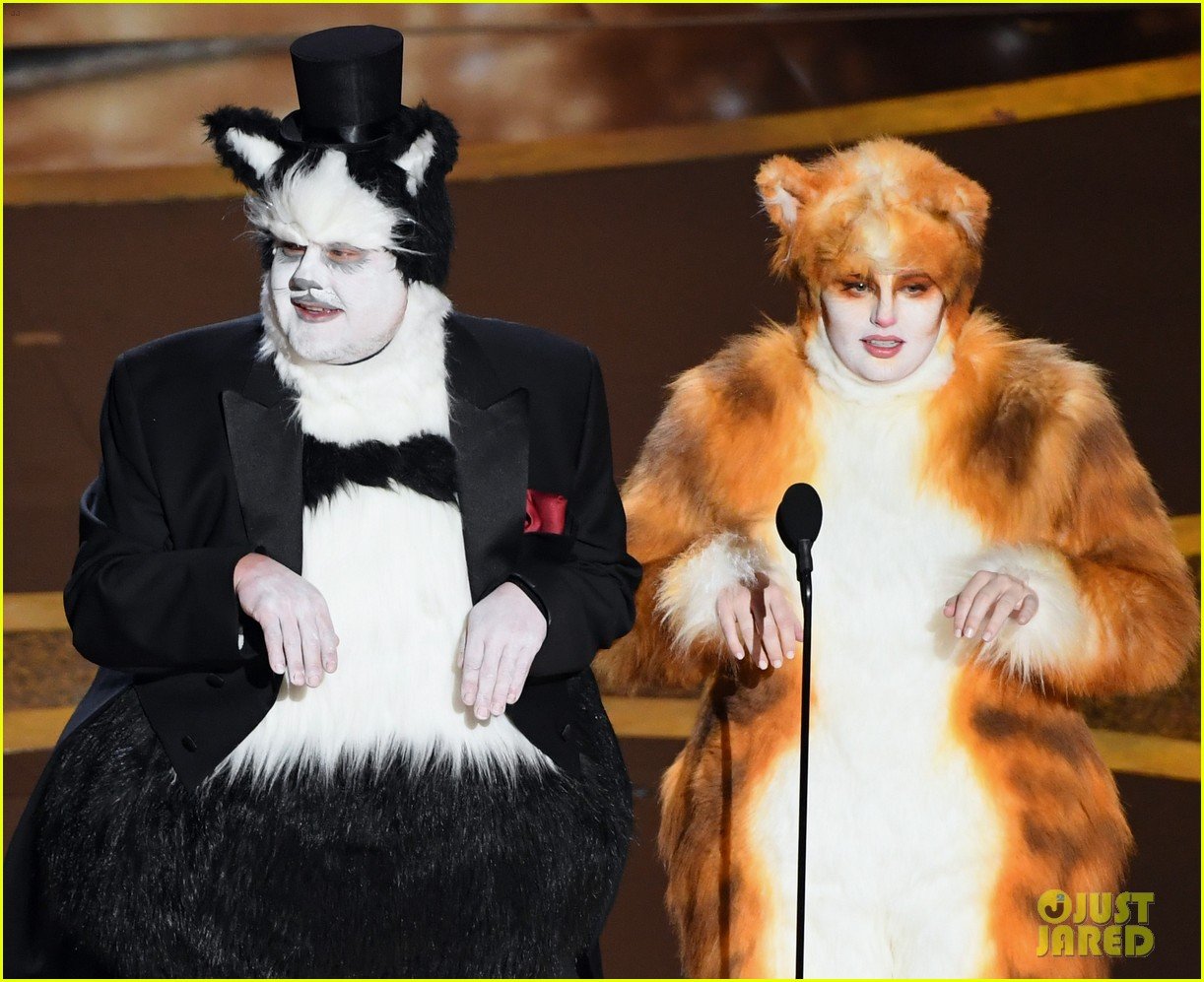 James Corden & Rebel Wilson Present in 'Cats' Costumes at Oscars 2020 ...
